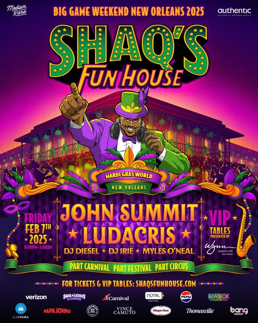 Shaq’s Fun House Heads to New Orleans for Big Game Weekend
